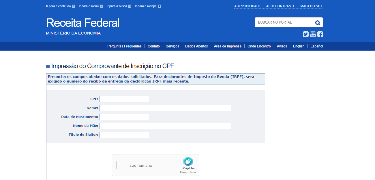 Aprenda como imprimir a 2ª via da inscrição no CPF em 2025