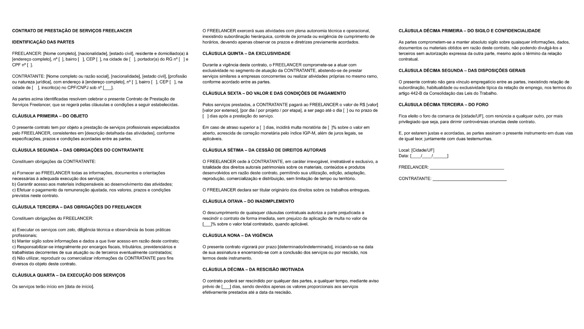 Contrato freelancer: o que é e como proteger seu trabalho?